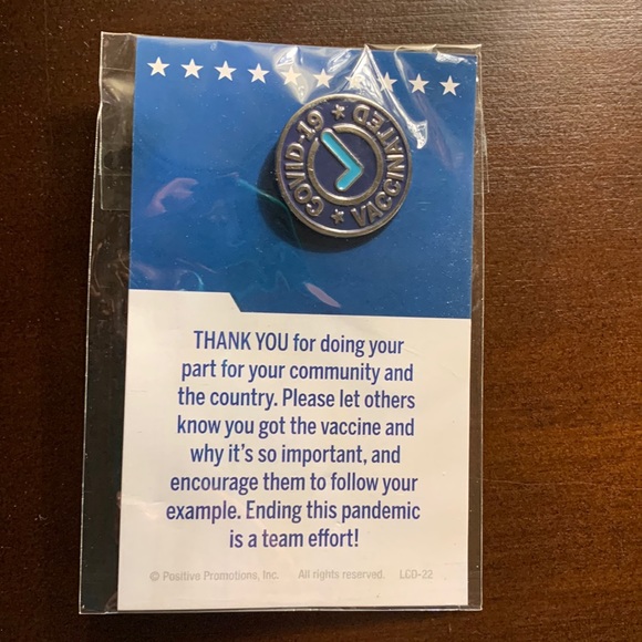 Accessories | Covid19 Vaccinated Pin | Poshmark